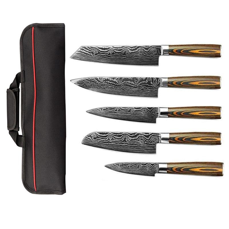 Chef Knife Set With Roll Bag - Letcase.com