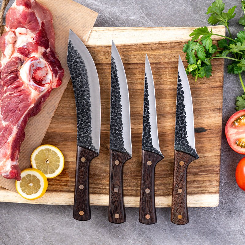 4 Piece Butcher Knife Set With Sheath - Letcase.com