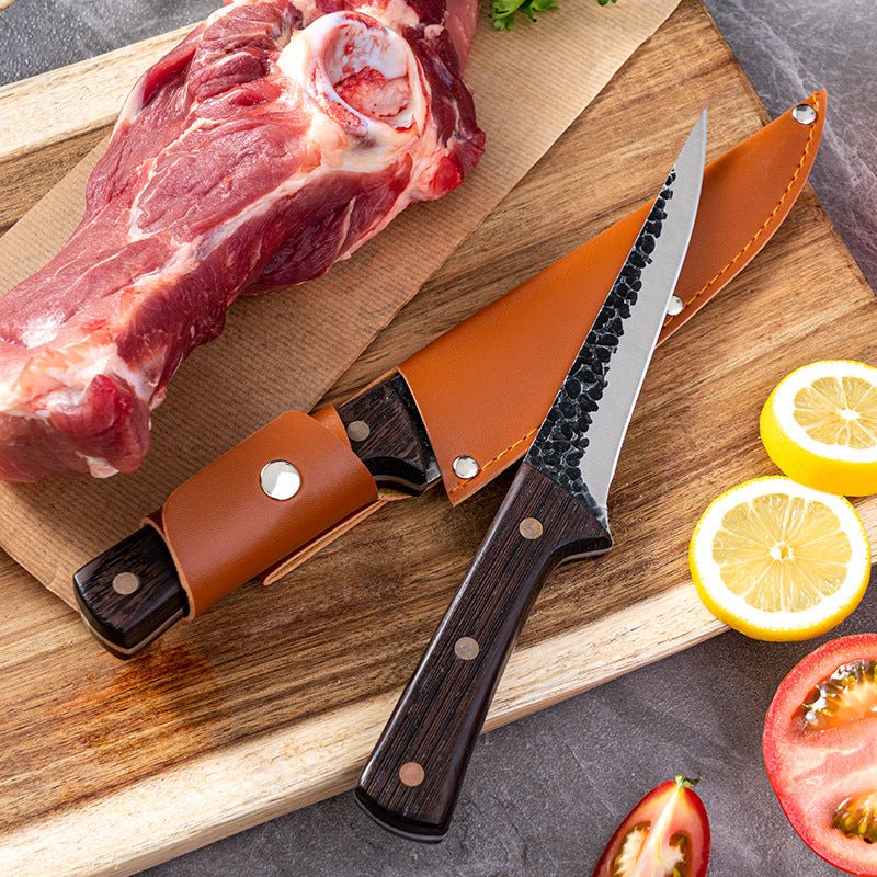 4 Piece Butcher Knife Set With Sheath - Letcase.com