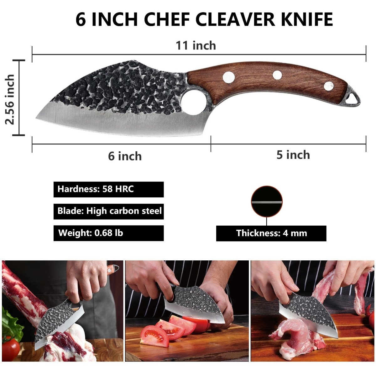 Hand Forged 6" Multipurpose Heavy Duty Cleaver Knife - Letcase.com