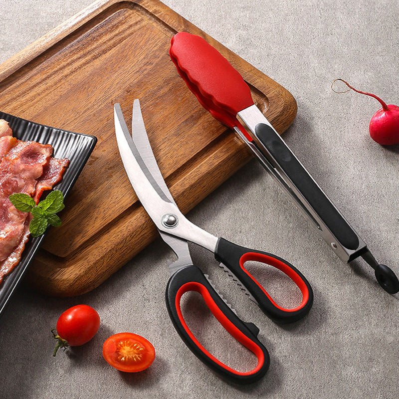Kitchen Meat Scissors With Grill Tongs - Letcase.com